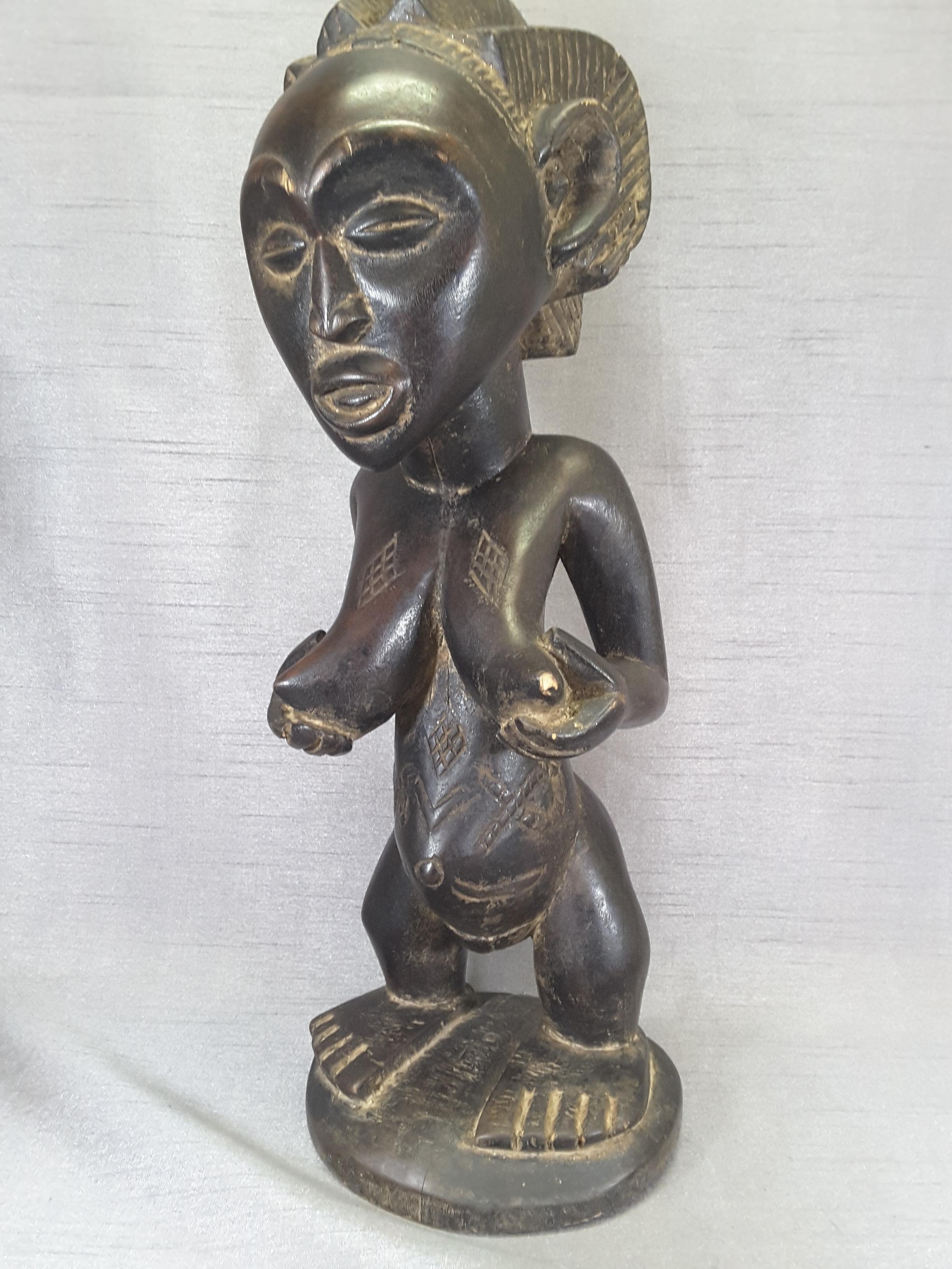 Tribal Arts Luba Fertility Figure/Statue of a Pregnant Woman For Sale ...