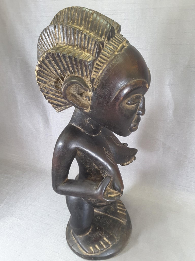 Tribal Arts Luba Fertility Figure/Statue of a Pregnant Woman For Sale ...