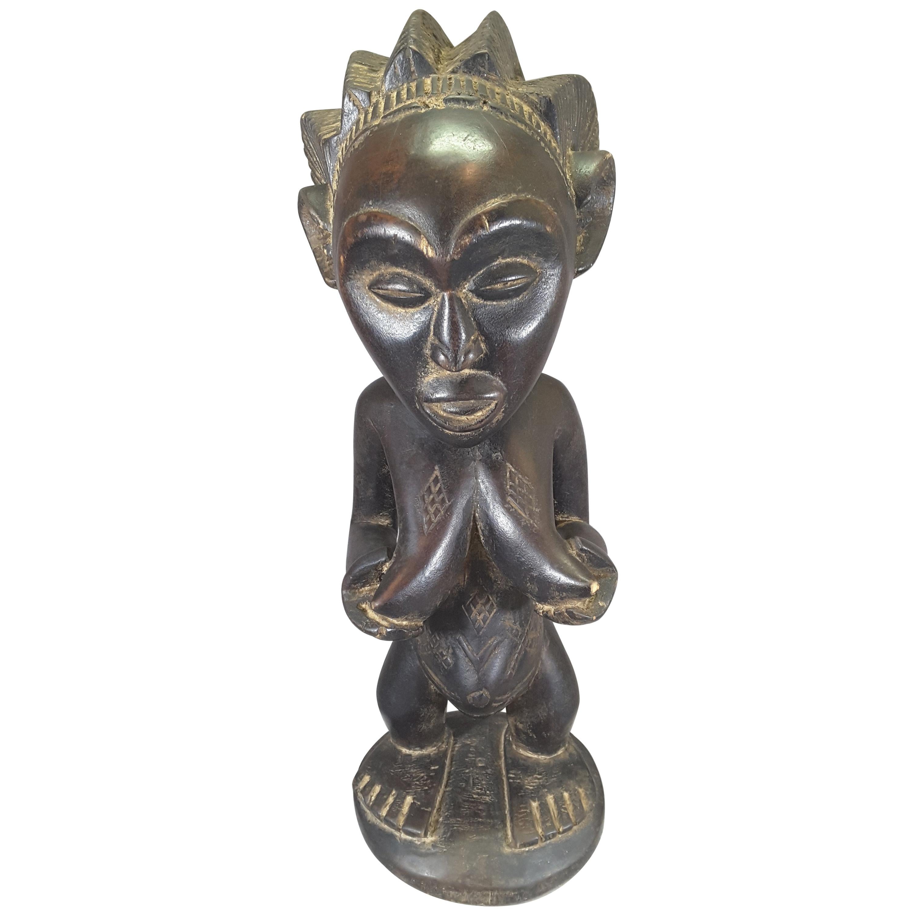 Tribal Arts Luba Fertility Figure/Statue of a Pregnant Woman For Sale ...