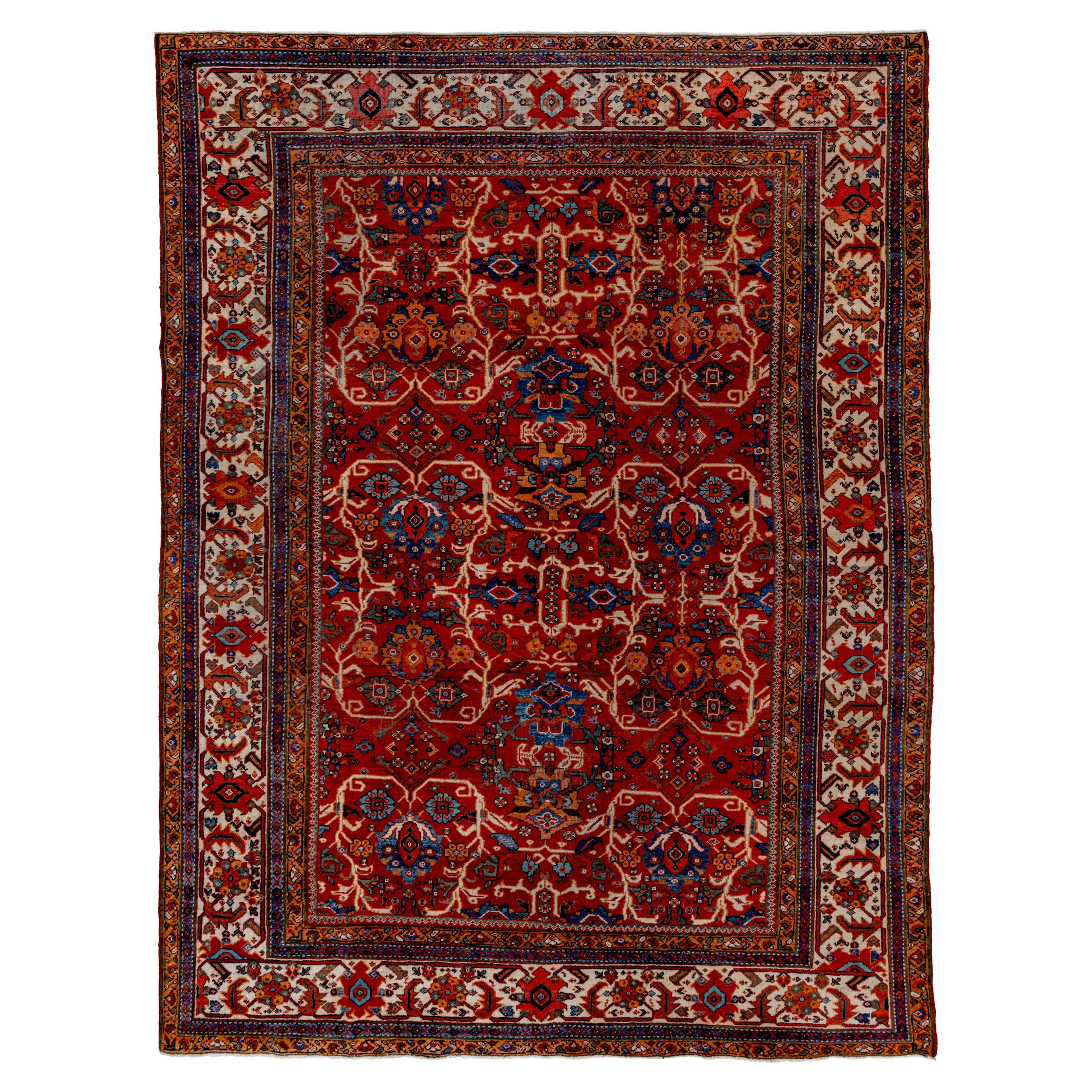 Antique Mahal Rug, Red Field, circa 1920s For Sale at 1stDibs
