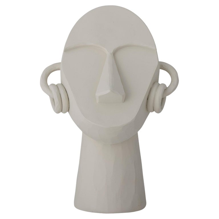 Tribal Decor Face Mask Statue, 21st Century Polyresin Natural Finished ...