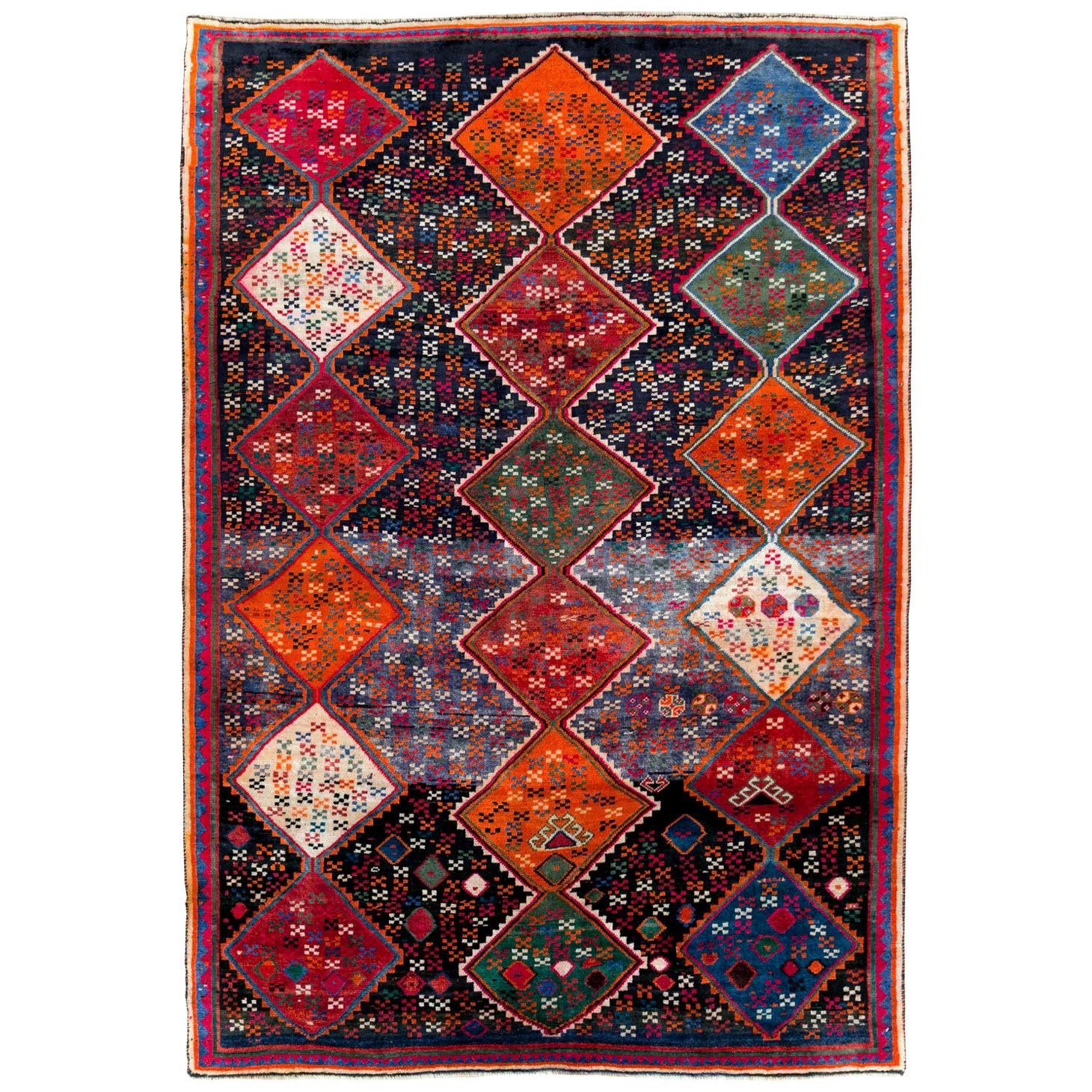 Vintage Persian Shiraz Accent Rug with Modern Tribal Style For Sale at ...
