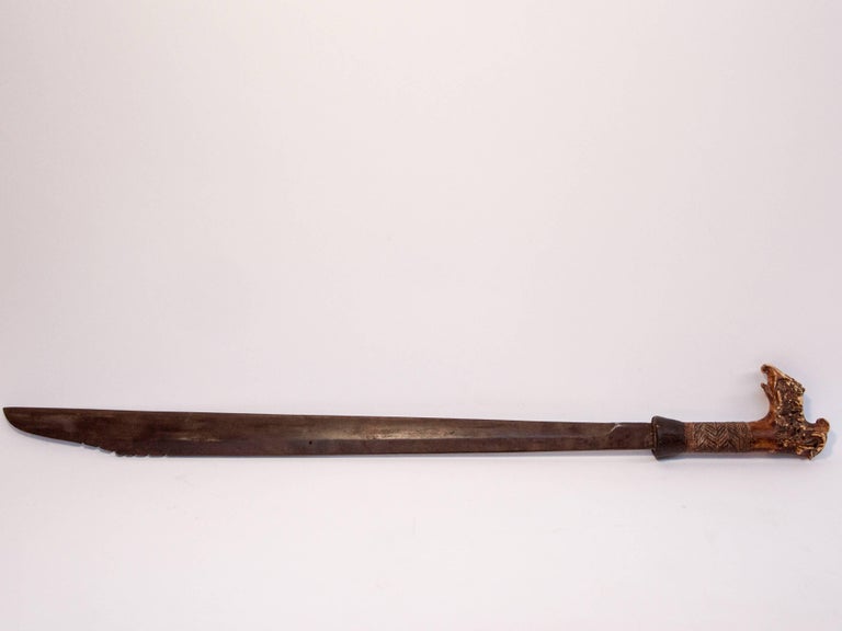 Tribal Mandau Sword with Scabbard from the Dayak of Borneo, Early 20th ...