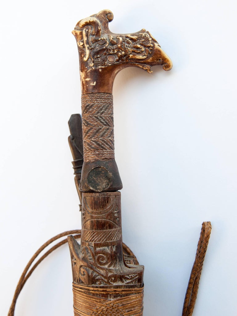 Tribal Mandau Sword with Scabbard from the Dayak of Borneo, Early 20th ...