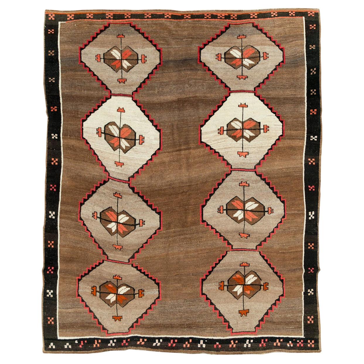 Mid-20th Century Handmade Turkish Tribal Room Size Carpet For Sale at ...