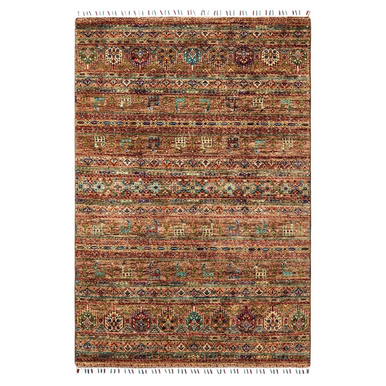 Tribal, One-of-a-kind Hand Knotted Runner Rug, Beige For Sale at 1stDibs