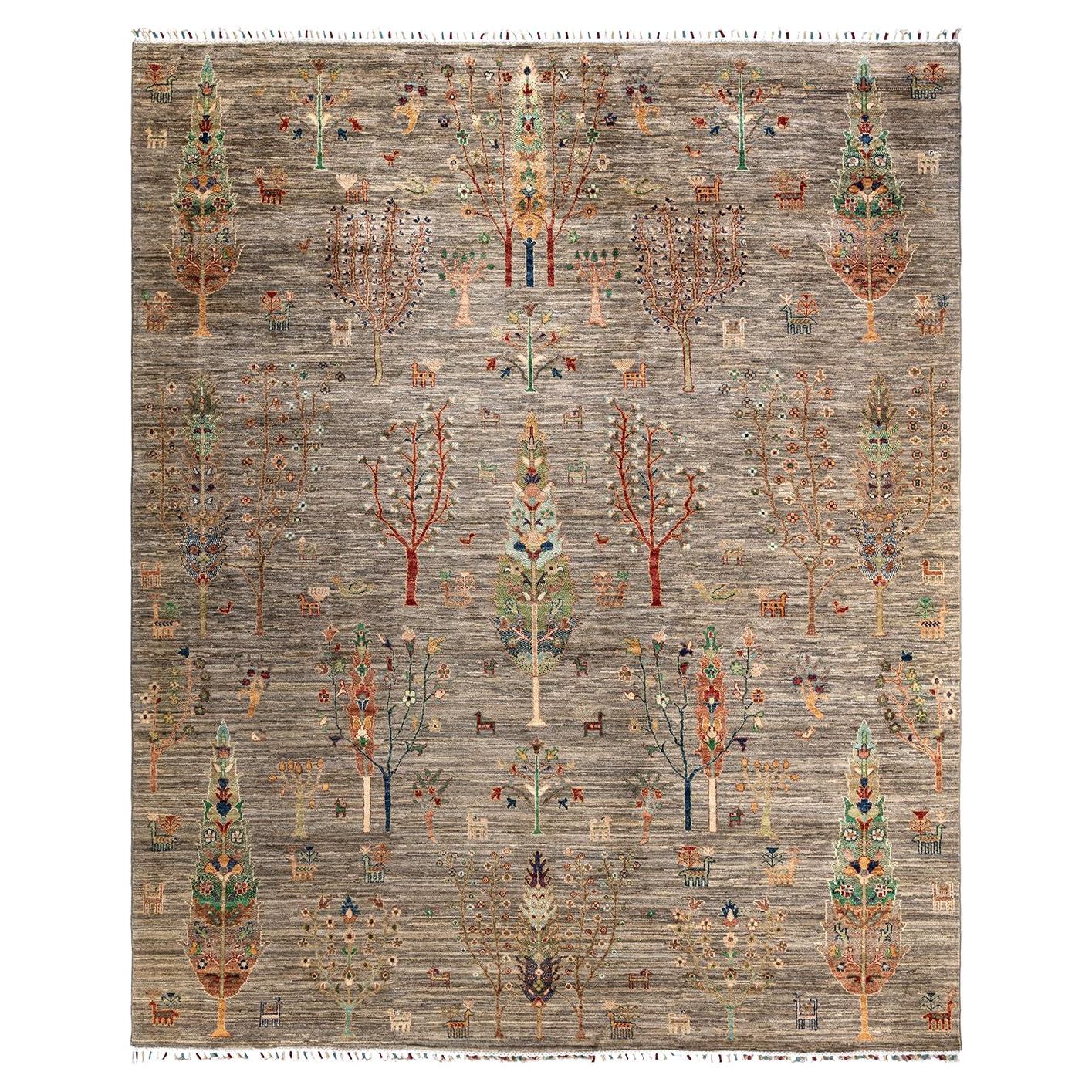 Tribal, One-of-a-kind Hand Knotted Runner Rug, Beige For Sale at 1stDibs
