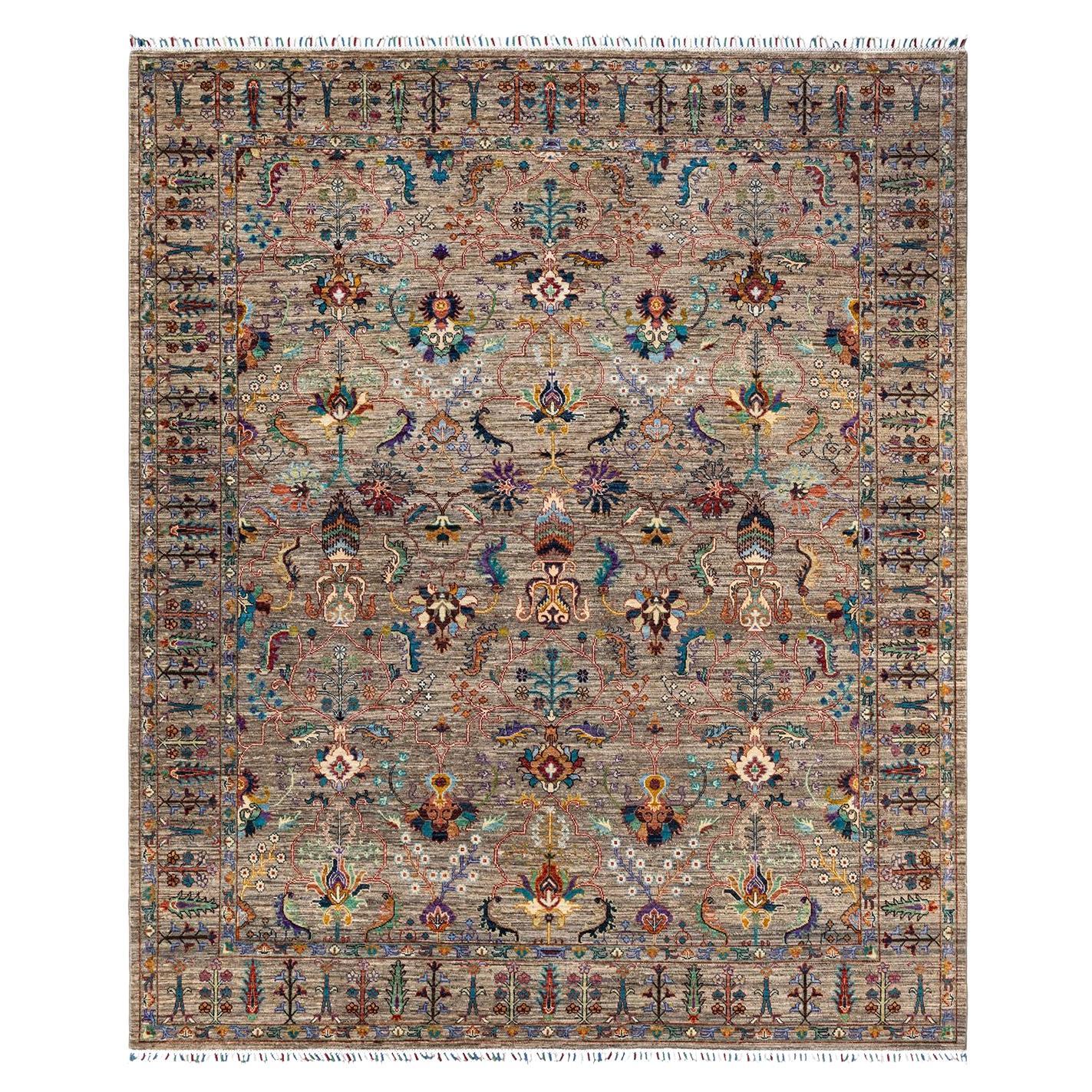 Tribal, One-of-a-kind Hand Knotted Runner Rug, Beige For Sale at 1stDibs