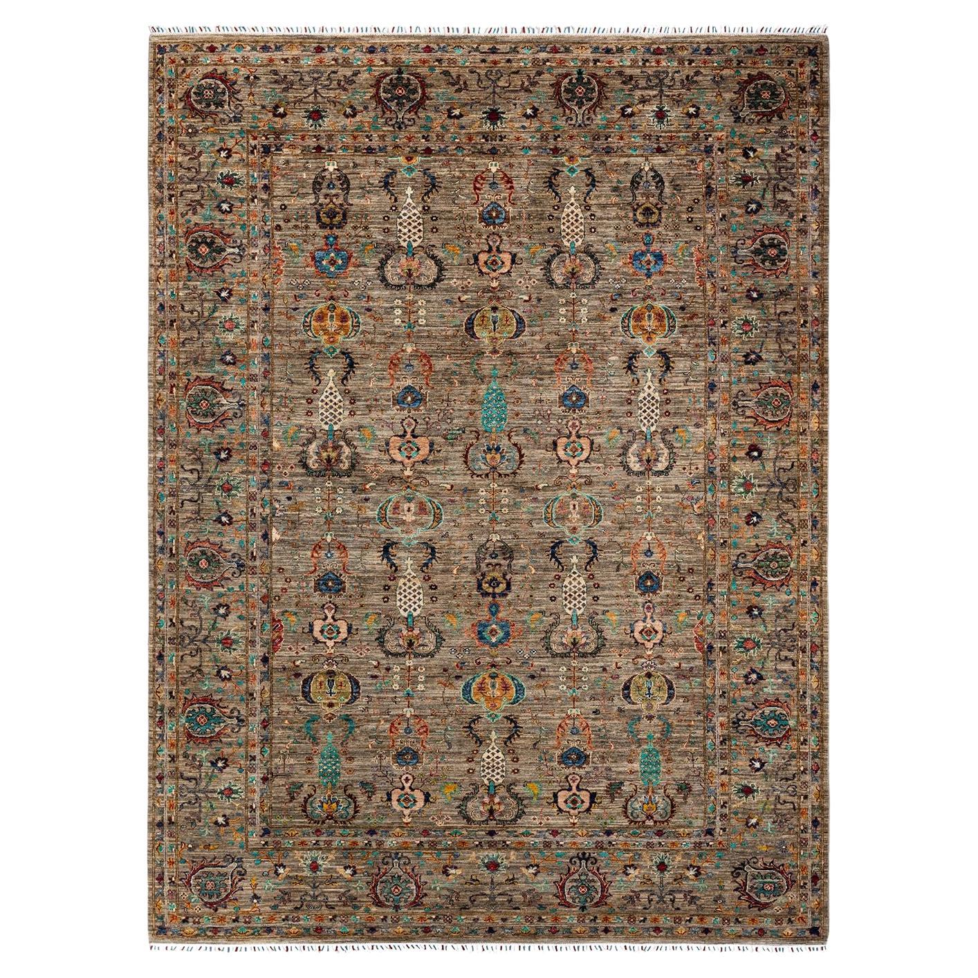 Tribal, One-of-a-kind Hand Knotted Runner Rug, Beige For Sale at 1stDibs