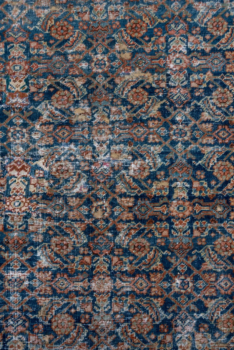 Tribal Persian Mahal Rug, Distressed, Herati Pattern at 1stDibs
