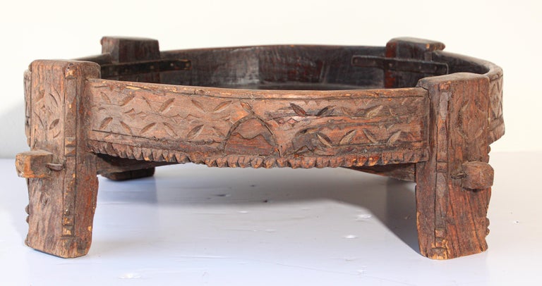 Tribal Round Low Coffee Teak Table at 1stDibs