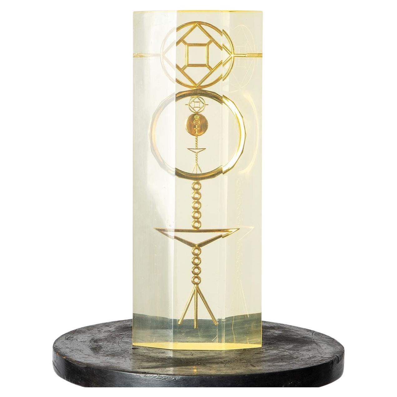 Machine Age Modernist Lucite Kinetic Sculpture with Moving Gears For ...