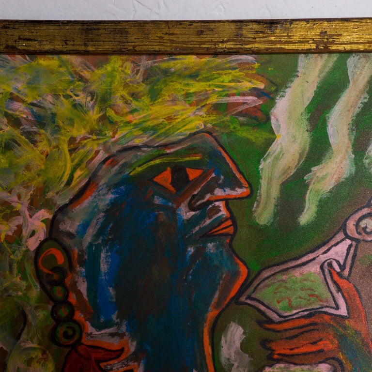 Tribal Still Life Colorful Print Portrait after Jean-Michel Basquiat ...