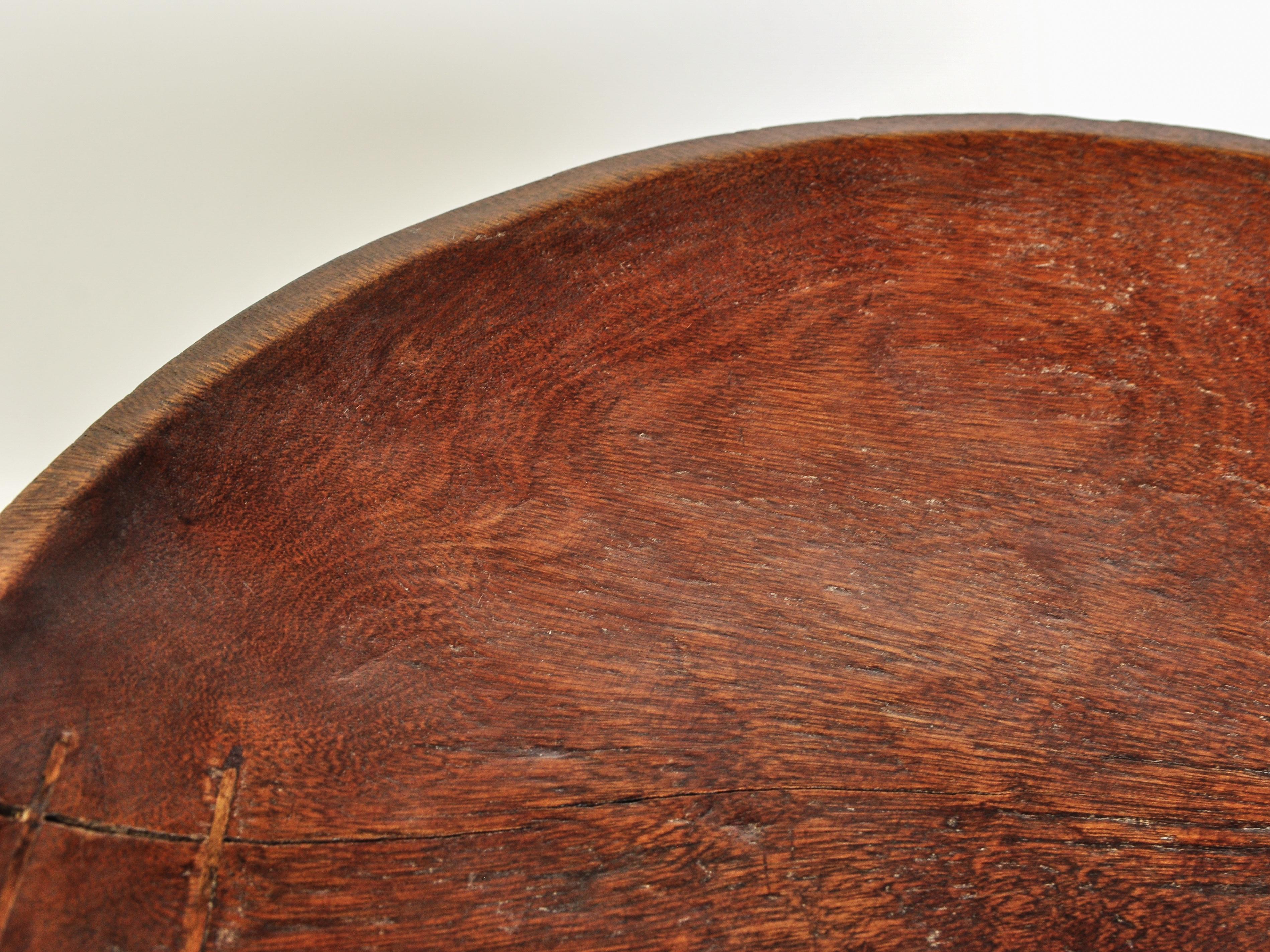 Tribal Wooden Food Tray on Stand with Handle, Nagaland, Mid-Late 20th ...