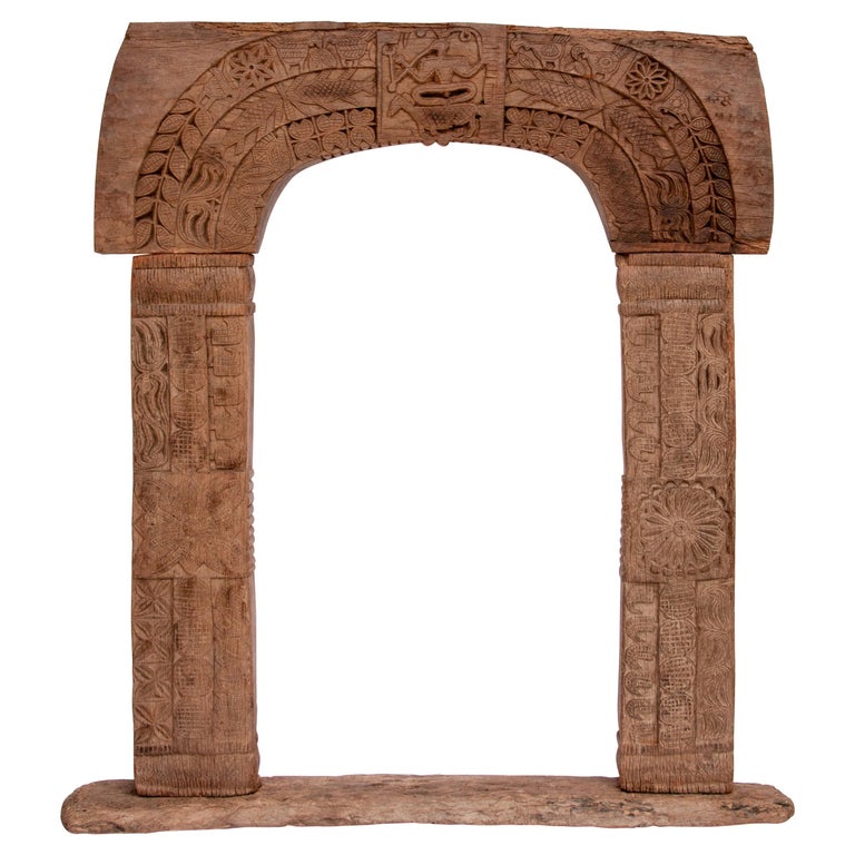 Tribal Wooden Window Frame Hand Carved, Early to Mid-20th Century ...