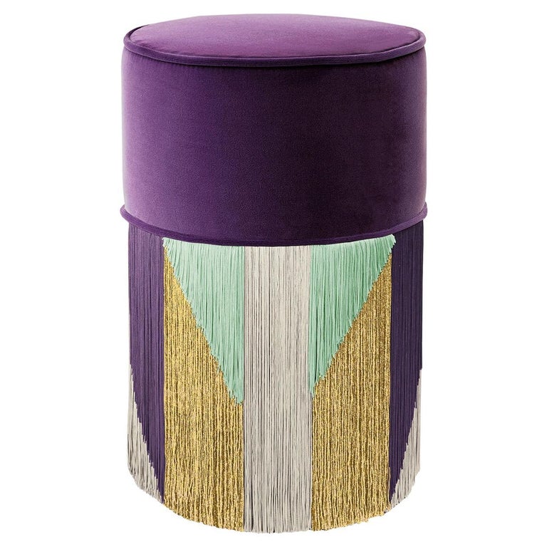 Tribe Purple Pouf by Lorenza Bozzoli For Sale at 1stDibs