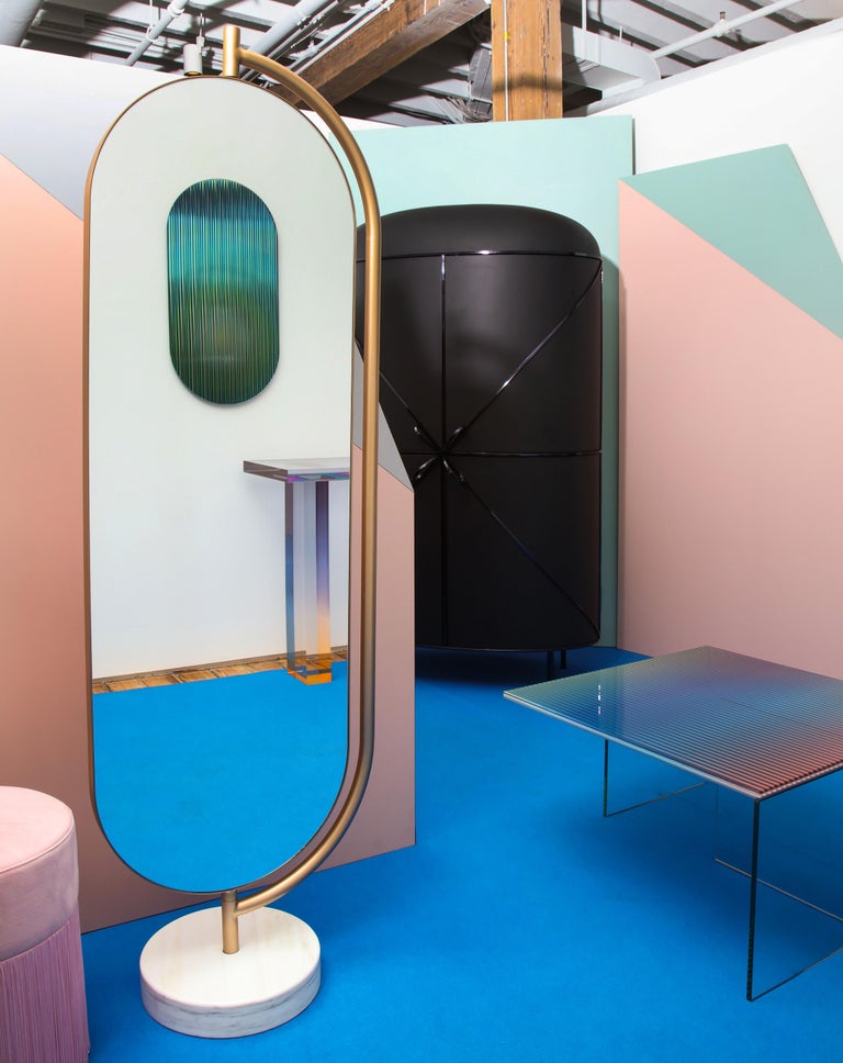 Trichroic Table Made with Three Layers of Glass with a Layer of Colored ...