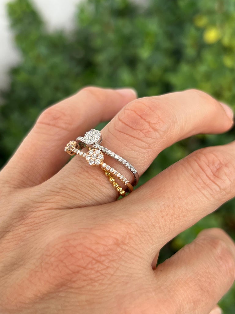 Tricolor Diamond Ring For Sale at 1stDibs