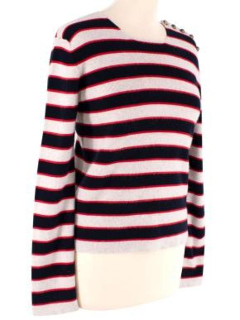 Tricolour striped cashmere sweater For Sale at 1stDibs