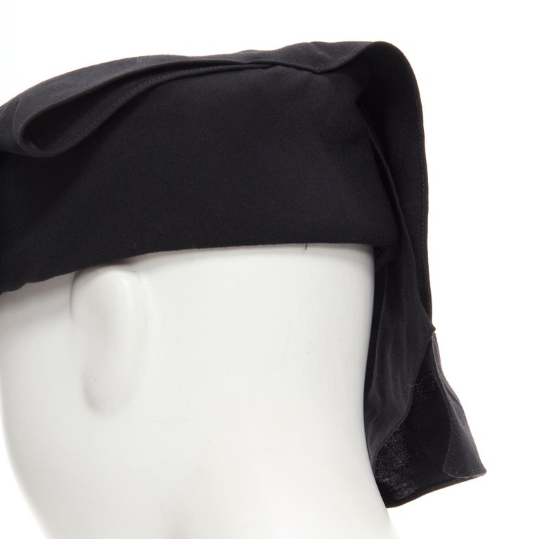 TRICOT COMME DES GARCONS Vintage black wool draped apostolnik raffia ...