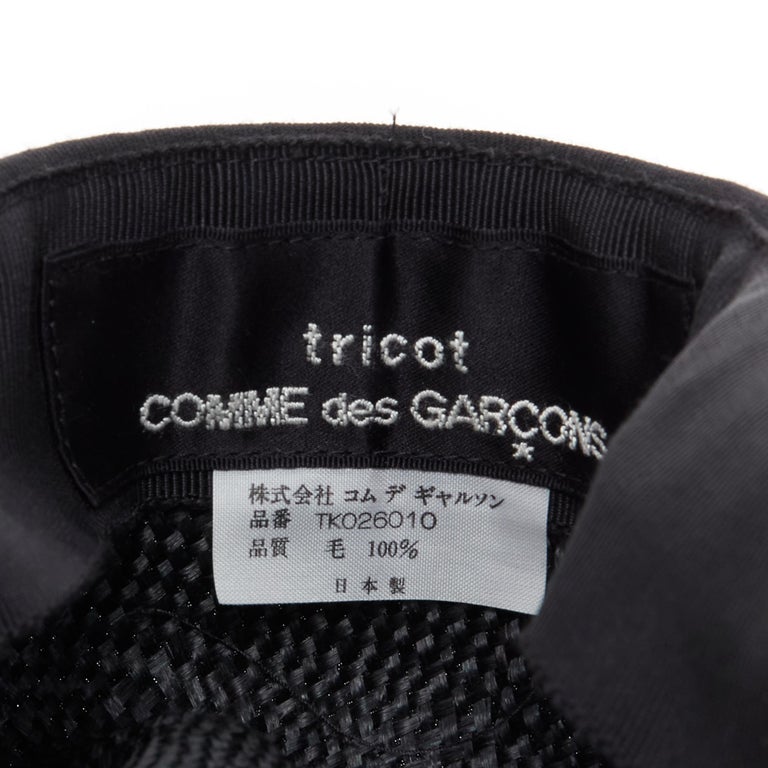 TRICOT COMME DES GARCONS Vintage black wool draped apostolnik raffia ...