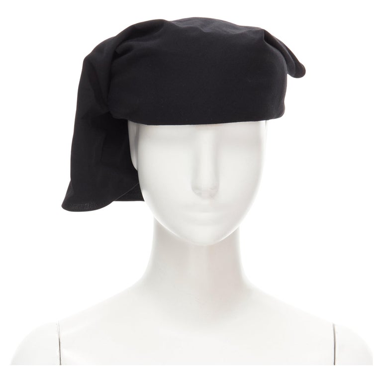 TRICOT COMME DES GARCONS Vintage black wool draped apostolnik raffia ...