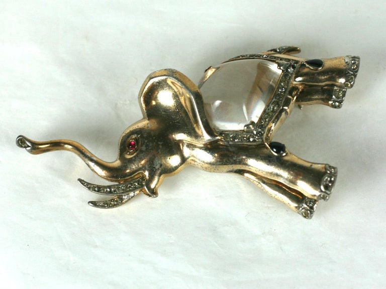 Trifari Alfred Philippe Jelly Belly Trumpeting Elephant Brooch For Sale ...