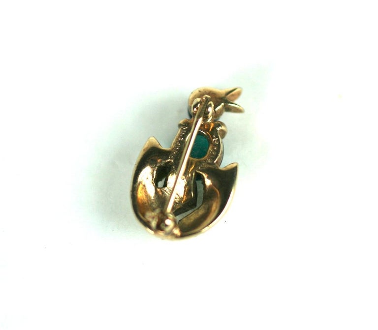 Trifari Alfred Philippe Miniature Chick in Egg Brooch For Sale at 1stDibs