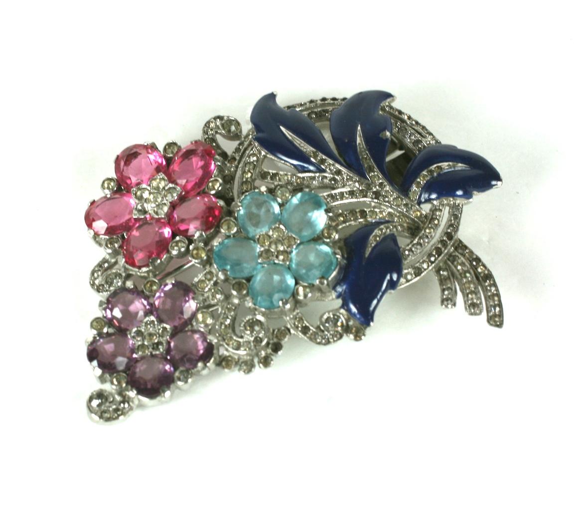 Trifari Art Deco Flower Spray, Alfred Phillipe For Sale at 1stDibs