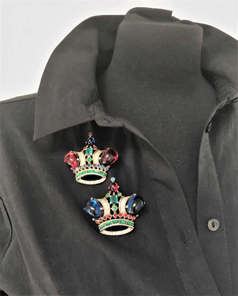 Trifari crown brooch designed by Alfred A Philippe 1940 vermeil ...