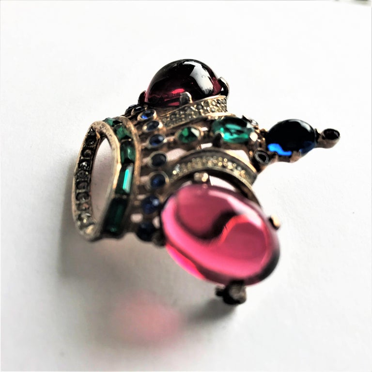 Trifari crown brooch designed by Alfred A Philippe 1940 vermeil ...