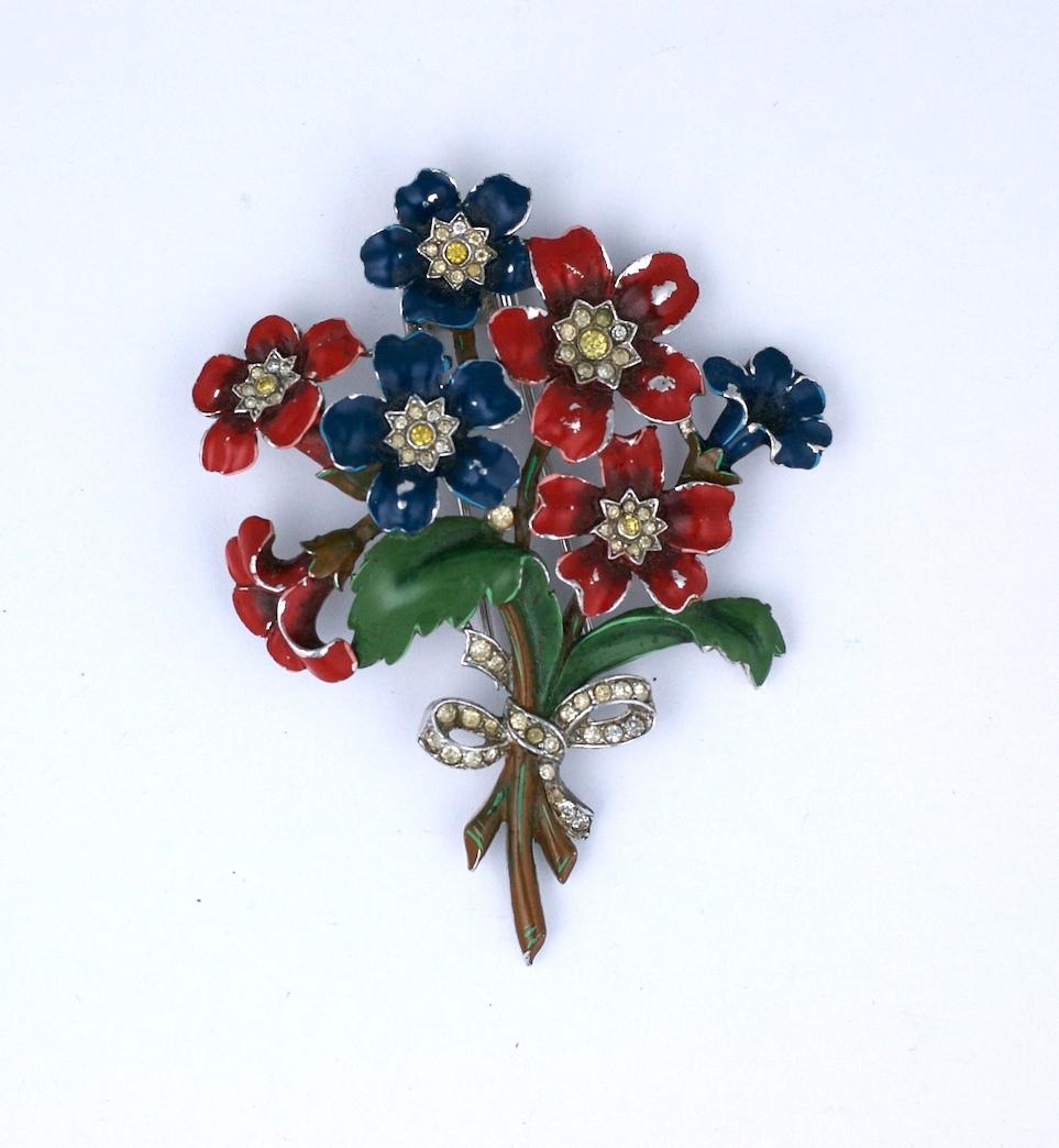 Trifari Enamel Alfred Phillipe Floral Spray For Sale at 1stDibs ...