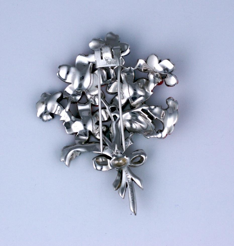 Trifari Enamel Alfred Phillipe Floral Spray For Sale at 1stDibs ...