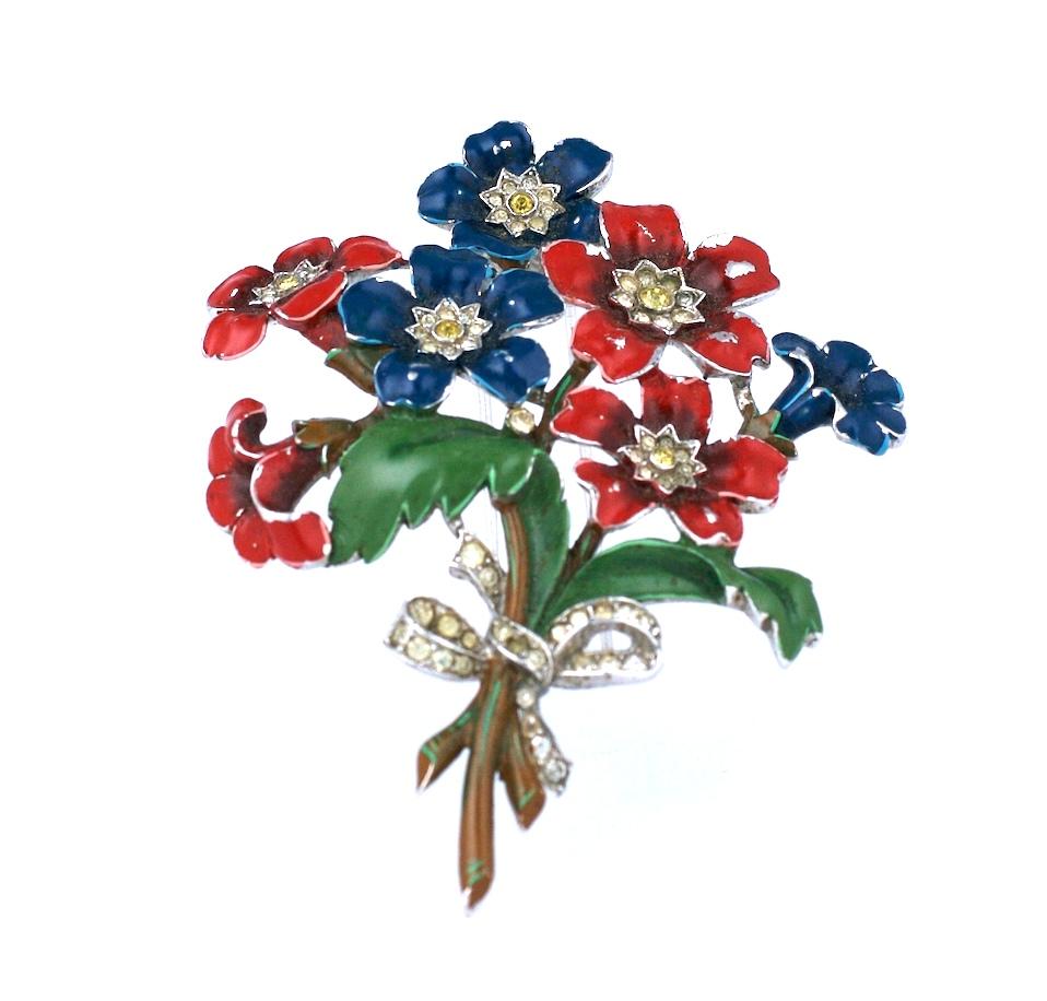 Trifari Enamel Alfred Phillipe Floral Spray For Sale at 1stDibs ...