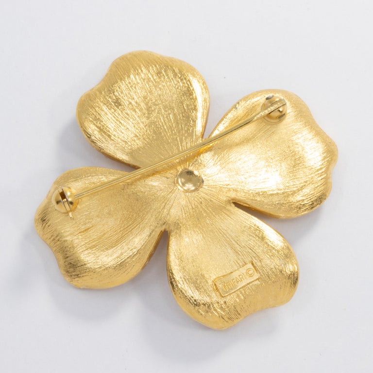 Trifari Golden Blooming Flower Pin Brooch, Vintage 1900s at 1stDibs ...