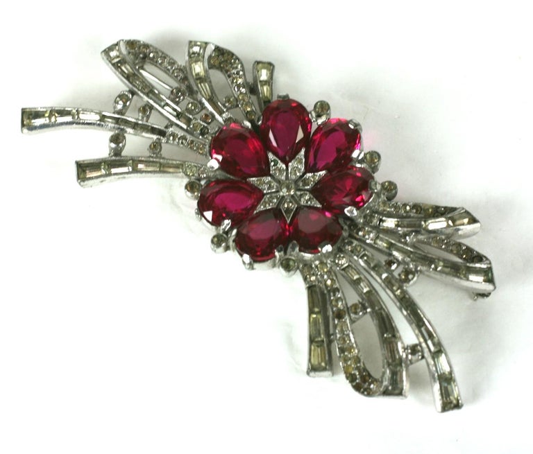 Trifari Ruby Baguette Spray, Alfred Phillipe For Sale at 1stDibs