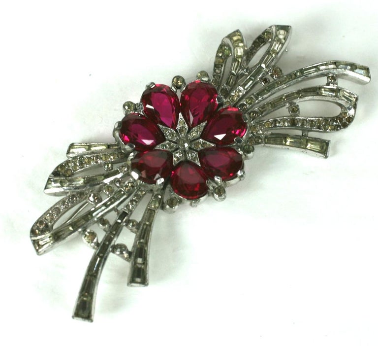 Trifari Ruby Baguette Spray, Alfred Phillipe For Sale at 1stDibs