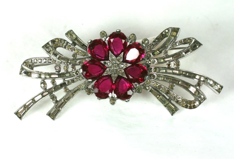 Trifari Ruby Baguette Spray, Alfred Phillipe For Sale at 1stDibs