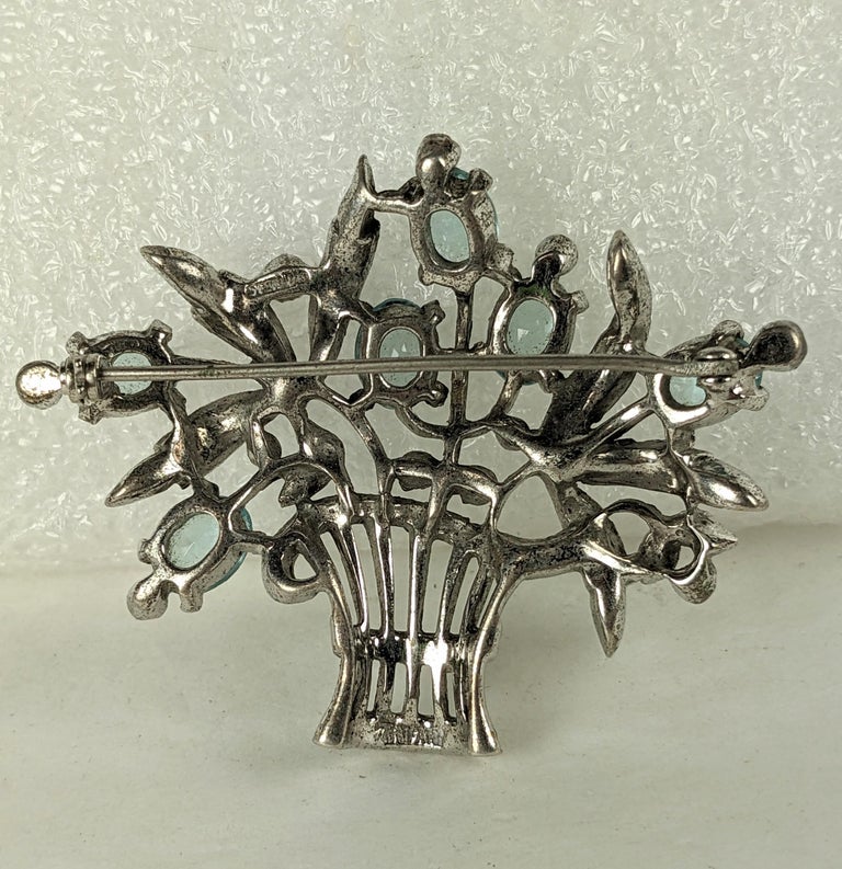 Trifari Sterling Aqua Giardinetto Brooch, Alfred Phillipe For Sale at ...