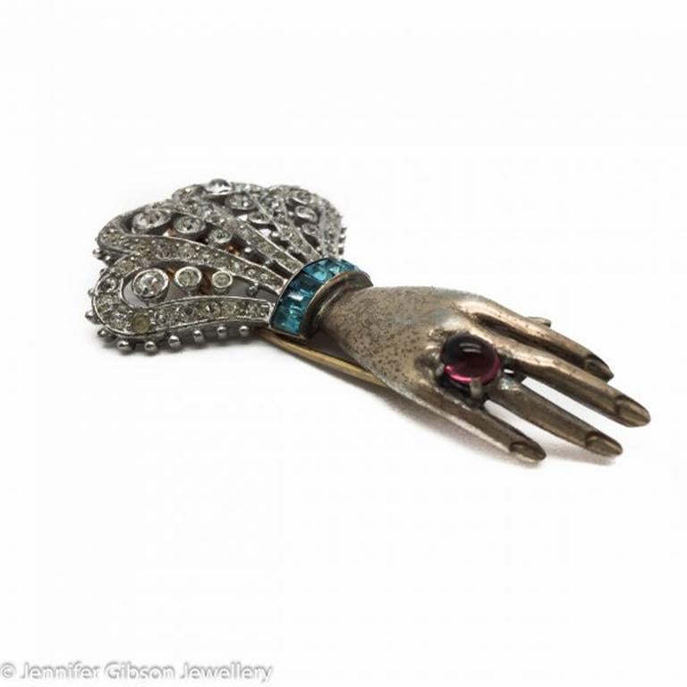 Vintage Trifari Sterling Silver Vermeil Friendship Brooch and Clip ...