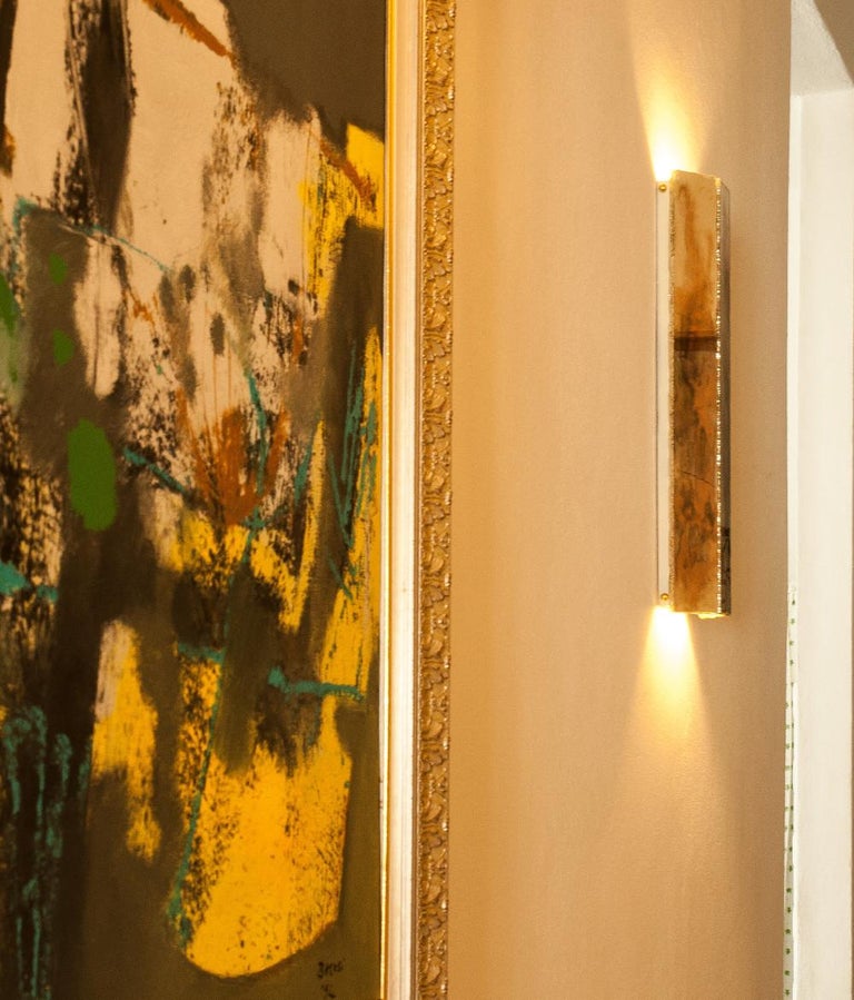 "Trilogy" Contemporary Wall Lamp, Sabrina' S Silvered Glass For Sale at ...