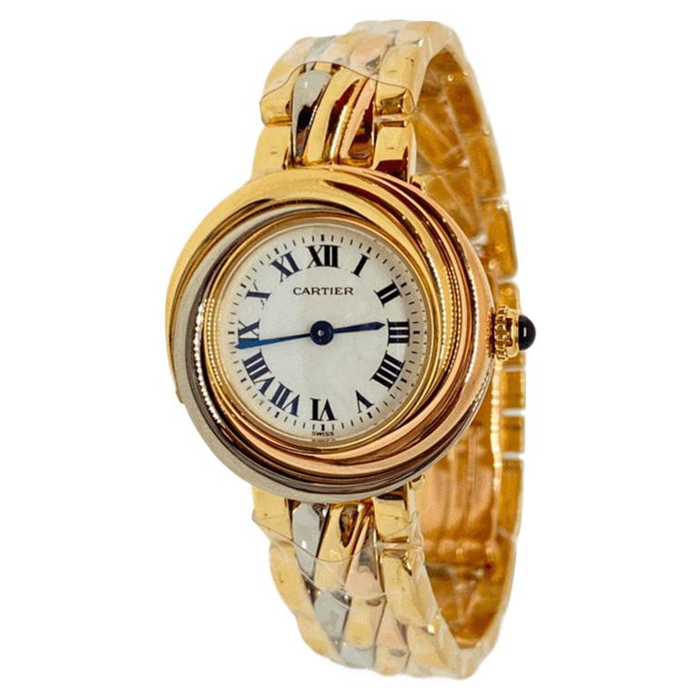 Cartier Trinity Vendome Tri-Color Gold Quartz Large Wristwatch For Sale ...