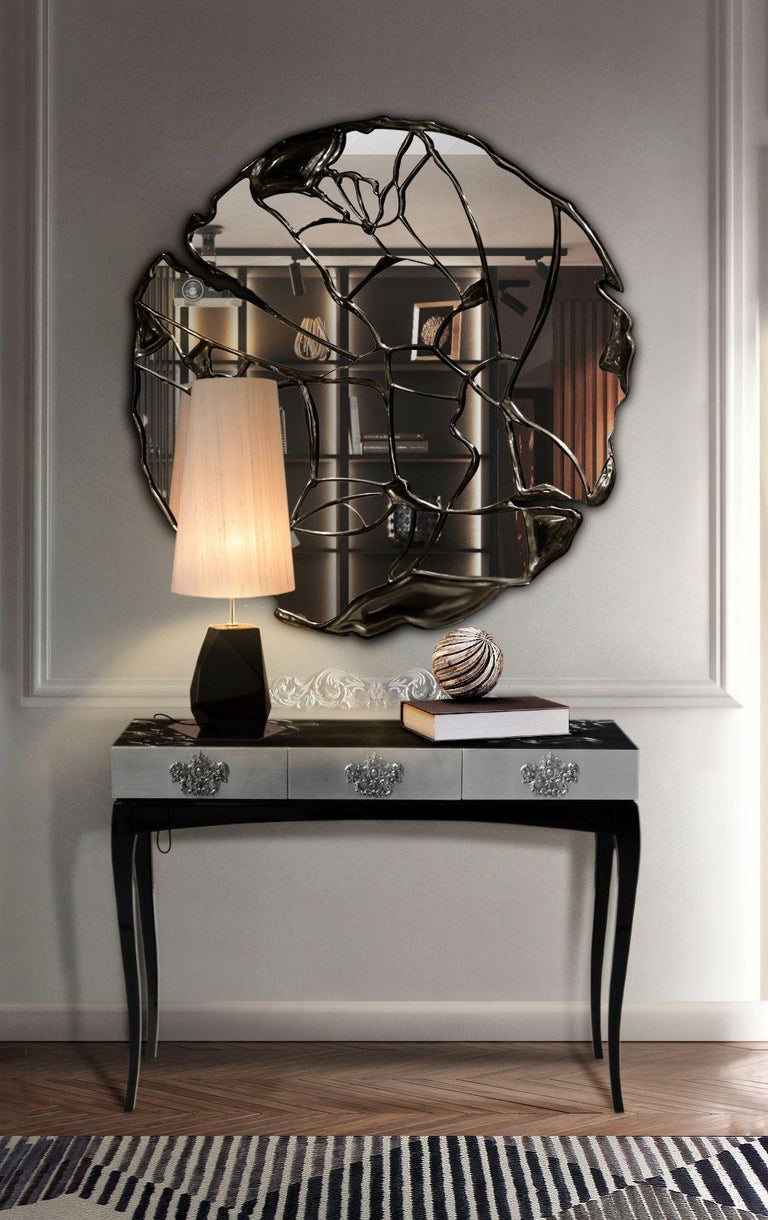 Trinity Console Table in Copper or Silver Leaf For Sale at 1stDibs