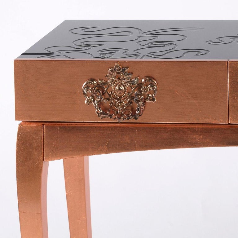Trinity Console Table in Copper or Silver Leaf For Sale at 1stdibs