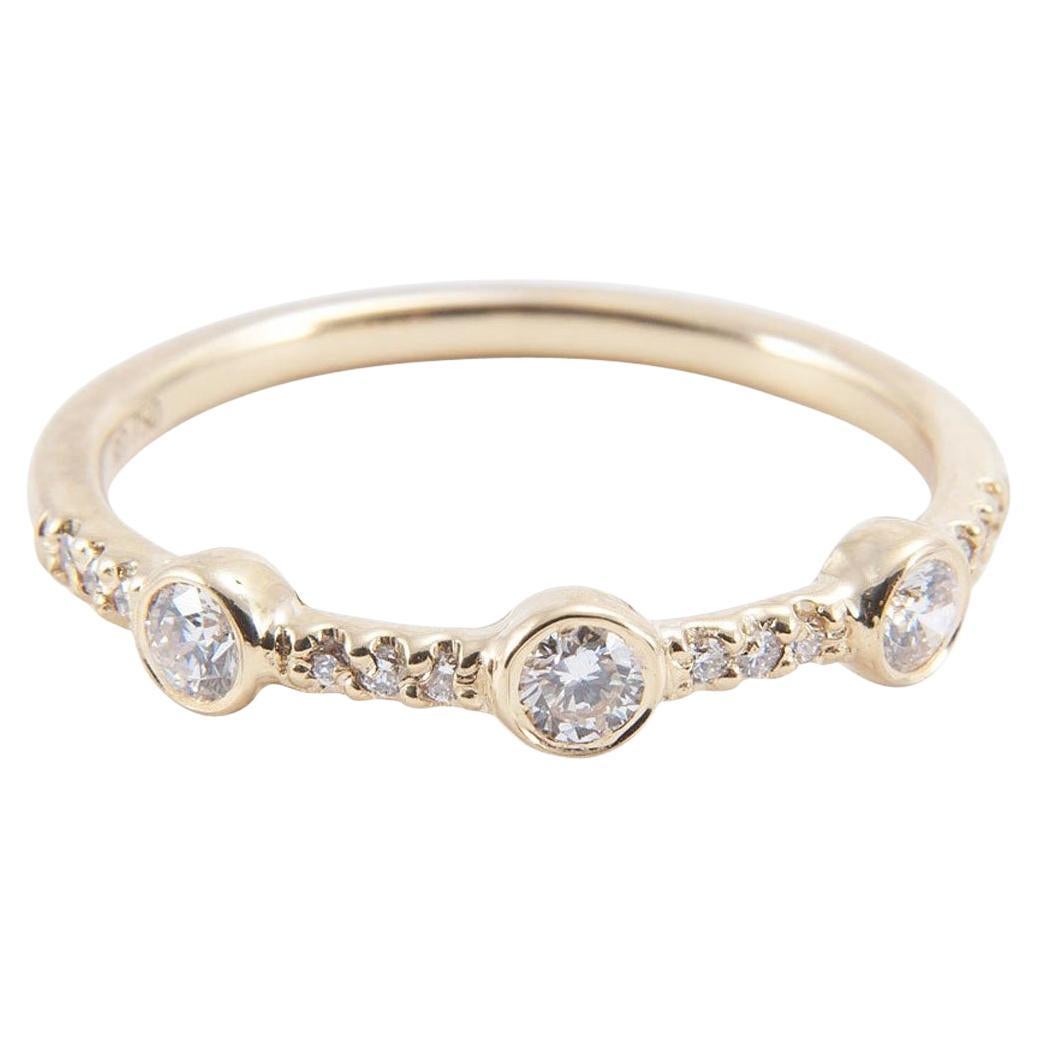 Half Pave Diamond Band For Sale at 1stDibs