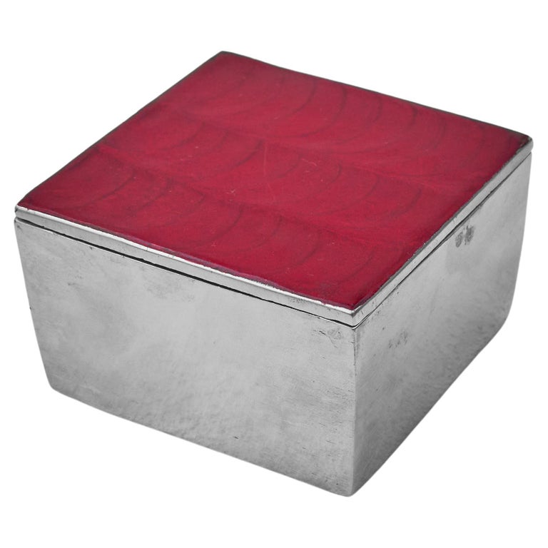 Trinket Box in Cast Aluminium and Enamel 1960s For Sale at 1stDibs