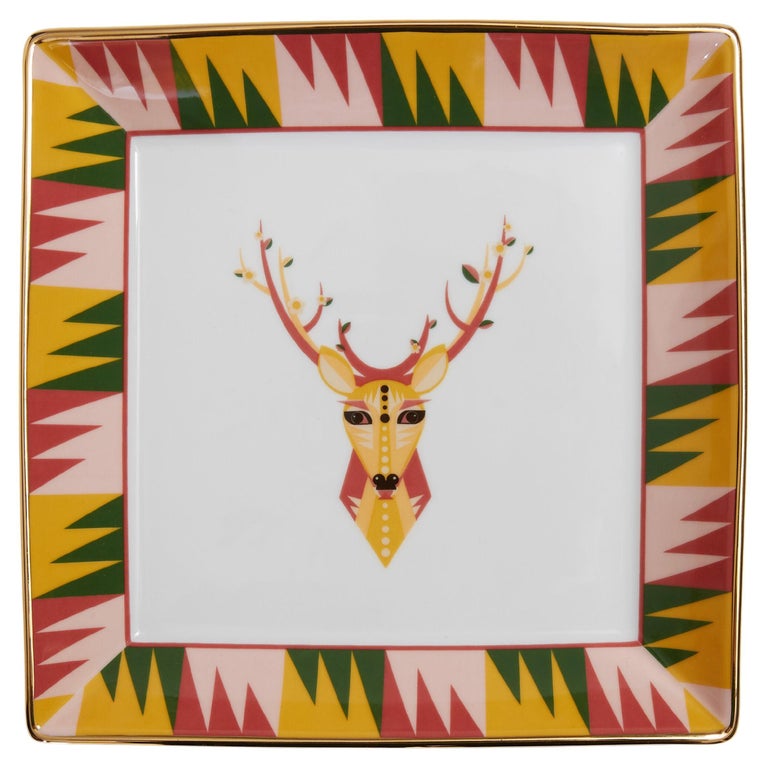 Trinket Tray Deer in Porcelain, Made in Italy by La DoubleJ For Sale at ...
