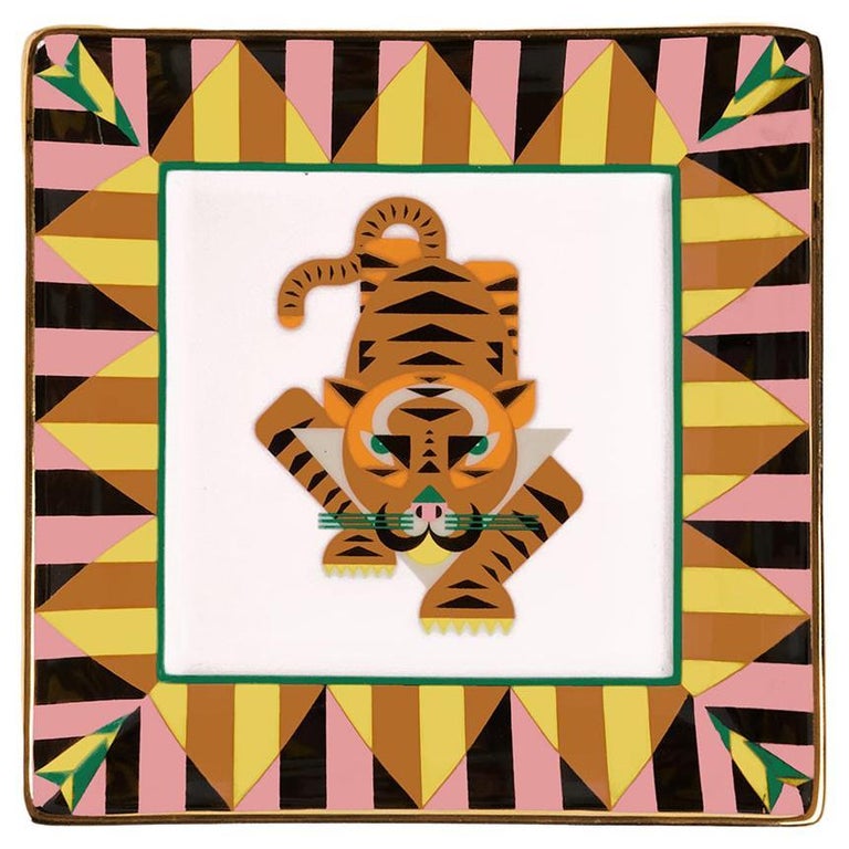 Trinket Tray Tiger in Porcelain, Made in Italy by La DoubleJ For Sale ...