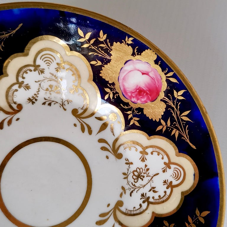 Trio Attributed to Rathbone, Cobalt Blue and Roses, Regency, circa 1820 ...