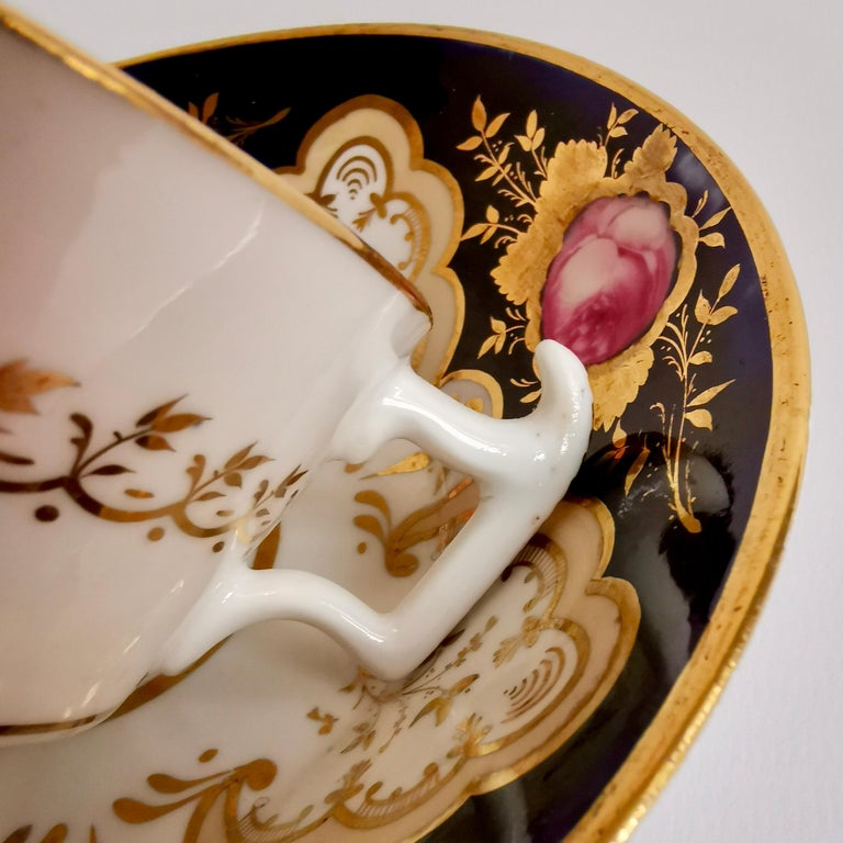 Trio Attributed to Rathbone, Cobalt Blue and Roses, Regency, circa 1820 ...